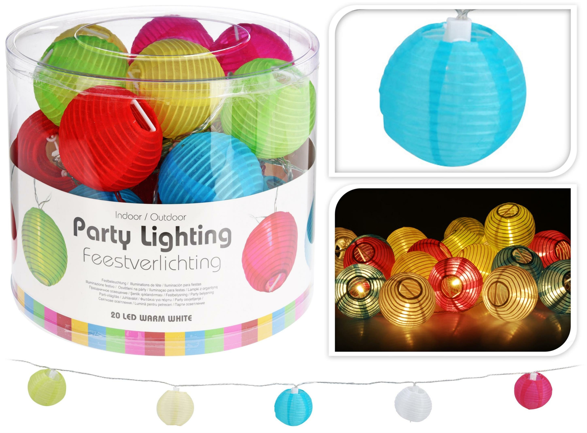 Lampion Gartenlichterkette 20 LED | 4,75 m Partybeleuchtung Licht, 21,99